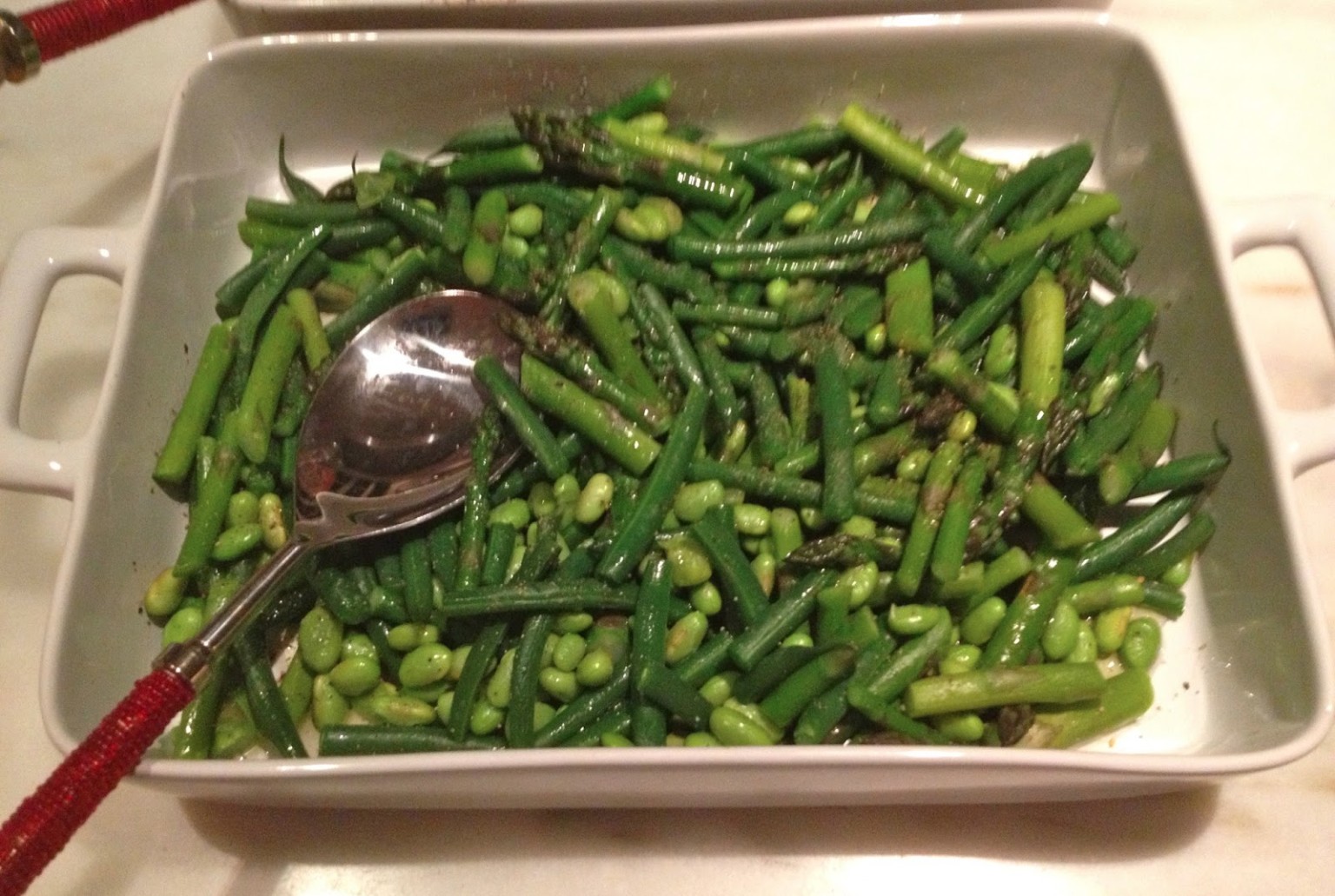 A melange of Asparagus and any Green Spring Vegetable you’d like