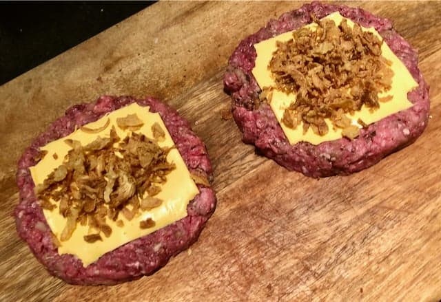 Cheeseburger Chopped Steak with Tomatoes on the Side