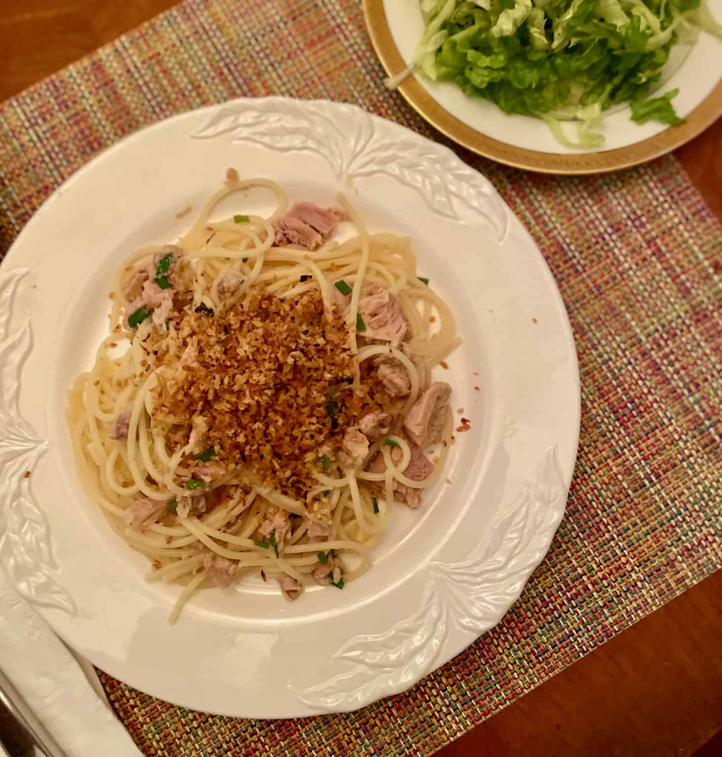 Lemon Spaghetti with Genova Tuna and Breadcrumbs
